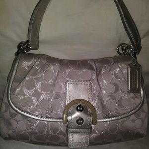 Coach | Bags | Coach Silver Medium Silver Handbag | Poshmark